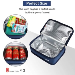 MIER Portable Thermal Insulated Cooler Bag Mini Lunch Bag and 2 Compartment Lunch Bag