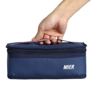 MIER Portable Thermal Insulated Cooler Bag Mini Lunch Bag and 2 Compartment Lunch Bag