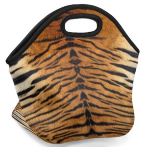 Insulated Neoprene Lunch Bag for Women Men Kids Animal Tiger Leopard Print Lunch Box Reusable Small Lunch Tote Bag Cooler Bag for School Work Picnic