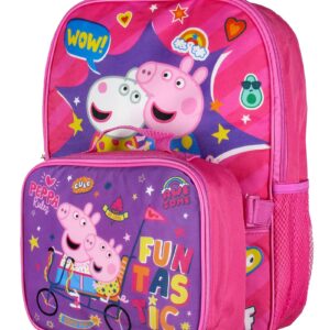 Peppa Pig School Travel Backpack Set For Girls With Detachable Insulated Lunch Box