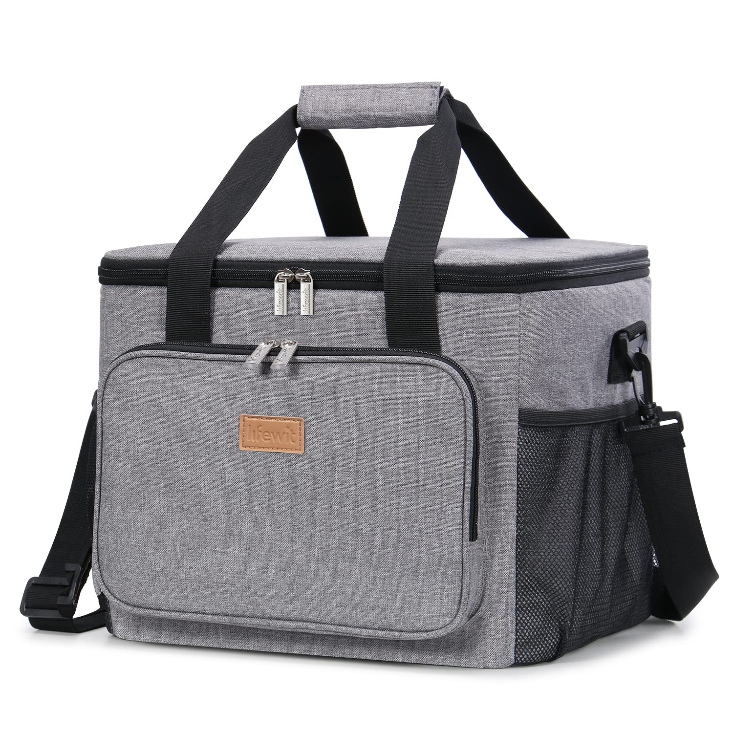 Lifewit Large Lunch Bag Soft Cooler Bag Cooling Tote for Adult Men Women, 15L/24L, Grey