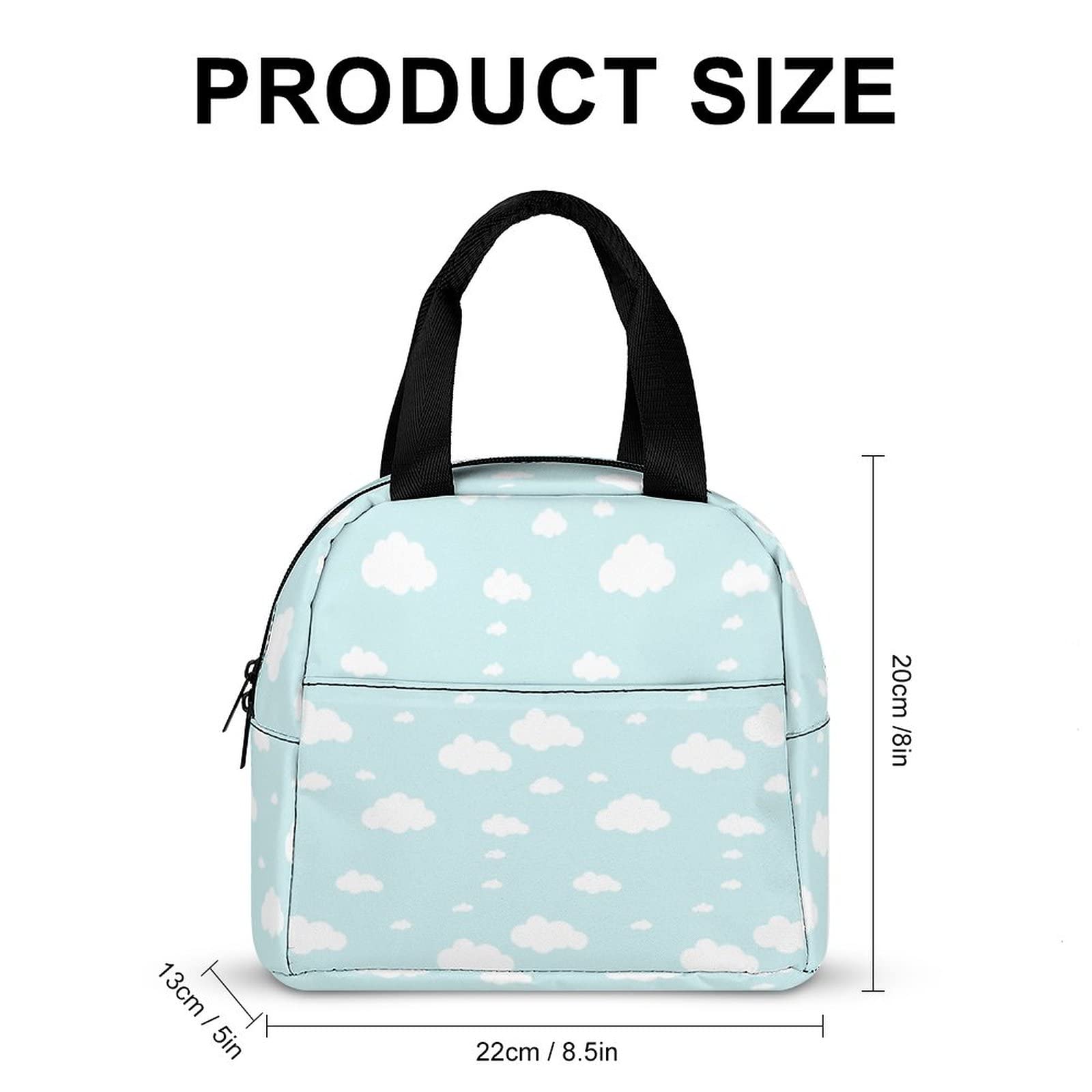 Clouds Lunch Bag for Women Men, Insulated Meal Bag, Lunch Tote Bag for Work Outdoor