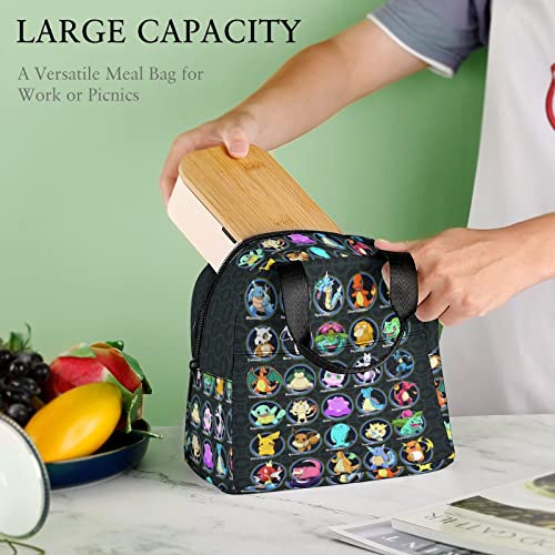 YIOHONMN Anime Lunch Bag, Reusable Cute Lunch Box Insulated Kids Cooler Tote Bag Multi-functional School Lunch Container for Teen Boys Girls