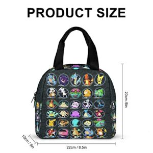 YIOHONMN Anime Lunch Bag, Reusable Cute Lunch Box Insulated Kids Cooler Tote Bag Multi-functional School Lunch Container for Teen Boys Girls