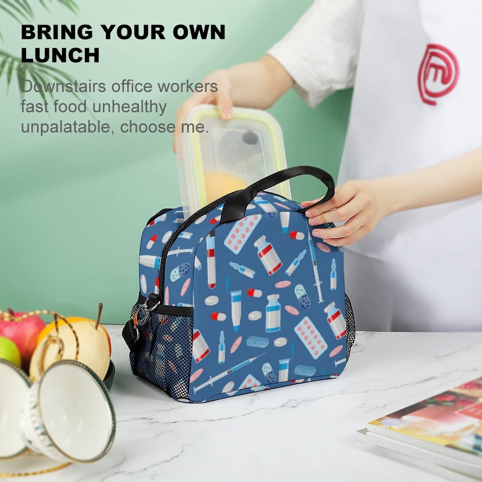 Nurse Lunch Bag for Women Men, Portable Insulated Lunch Box, Lunch Tote Bag for Work Outdoor