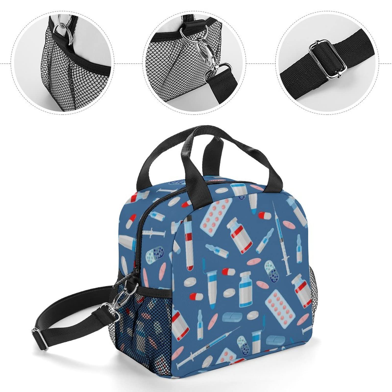 Nurse Lunch Bag for Women Men, Portable Insulated Lunch Box, Lunch Tote Bag for Work Outdoor