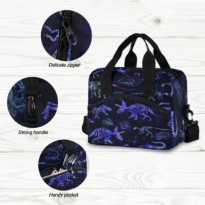 Glaphy Dinosaur Fossil Lunch Bag, Insulated Lunch Tote Bag Cooler Cooling Lunch Box Food Container for Women Men Adults