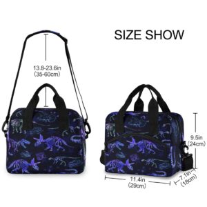 Glaphy Dinosaur Fossil Lunch Bag, Insulated Lunch Tote Bag Cooler Cooling Lunch Box Food Container for Women Men Adults