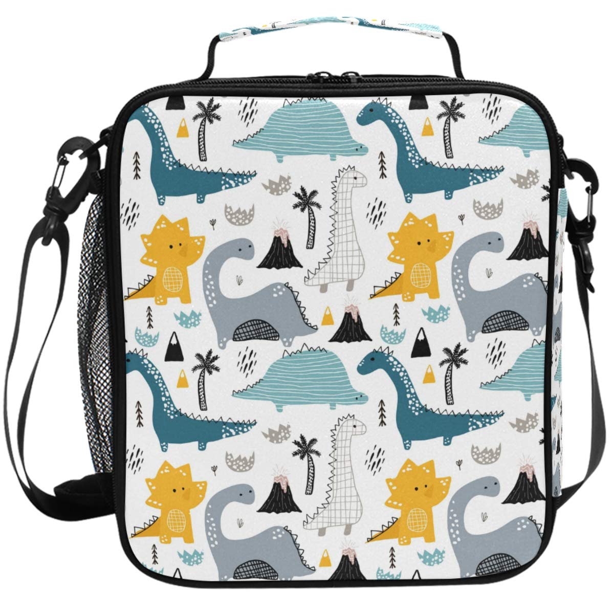 Cute Dinosaurs Lunch Box Forest Dinosaur Insulated Lunch Bag Dino Tree Reusable Cooler Meal Prep Bags Lunch Tote with Shoulder Strap for Office Adults School Kids Girls Boys Teens