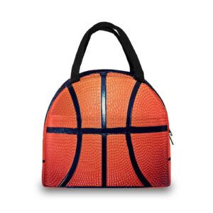 basketball lunch bag box, sports ball lunch box insulated cooler bag tote bag lunch holder handbag organizer lunchbox for women men outdoor picnic beach work school