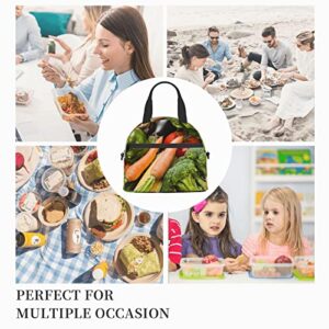 LYNSAY Nutritious Vegetables Printed Lunch Bag, Lightweight And Durable, Adjustable Shoulder Strap, Reusable Lunch Handbag, Portable Refrigerated Bag