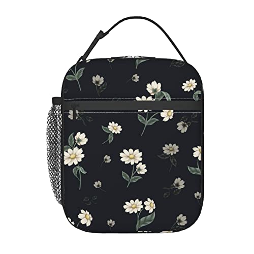 Lizinna Rportable Lunch Bag For Women/Men Insulated,Floral With Ditsy Flowers,Insulatedreusable Lunch Box For Office Work School Picnic Beach,Leakproof Cooler Tote Bag