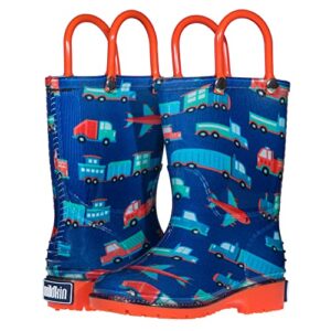 Wildkin Kids Insulated Lunch Bag, Umbrella with Size 1 Rainboots Bundle for All Seasons (Transportation)