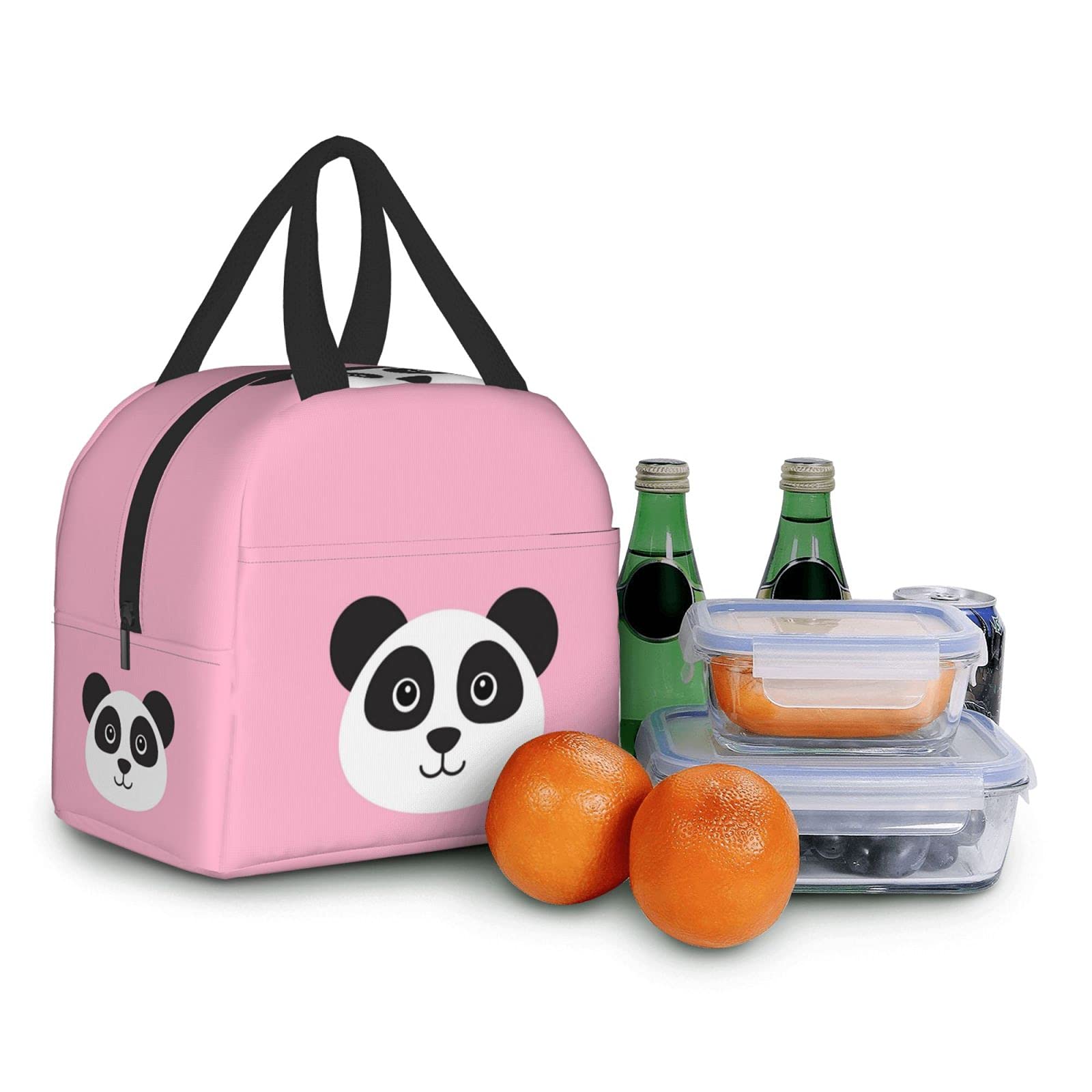 Funny Panda Lunch Box Travel Bag Picnic Bags Insulated Durable Shopping Bag Back To School Reusable Waterproof Bags For Man Woman Girls Boys