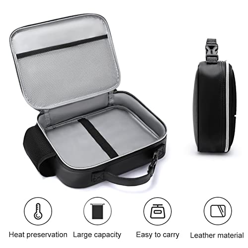 Karate Heartbeat Lunch Bag Reusable Insulated Handbag Detachable Leather Box Handle Meal Prep Holder for Picnic Office