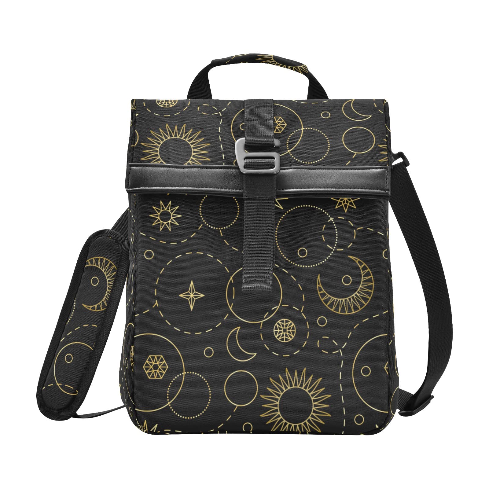 ALAZA Sun Moon Stars Space Lunch Bag Women Insulated Cooler for Men Kids Roll Top Leak Proof Tote Cooling Purse