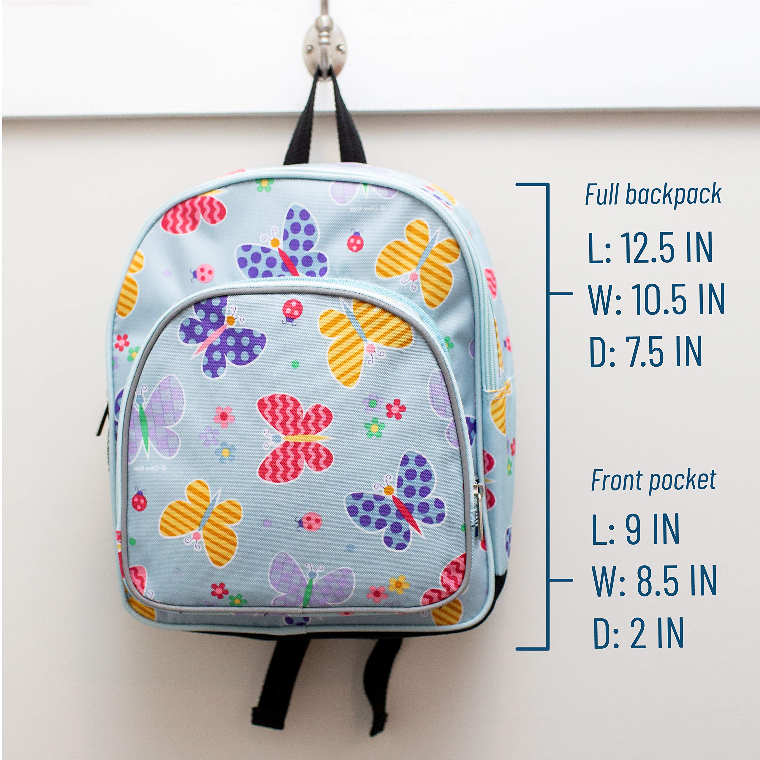 Wildkin 12 Inch Backpack Bundle with Insulated Lunch Box Bag (Butterfly Garden)