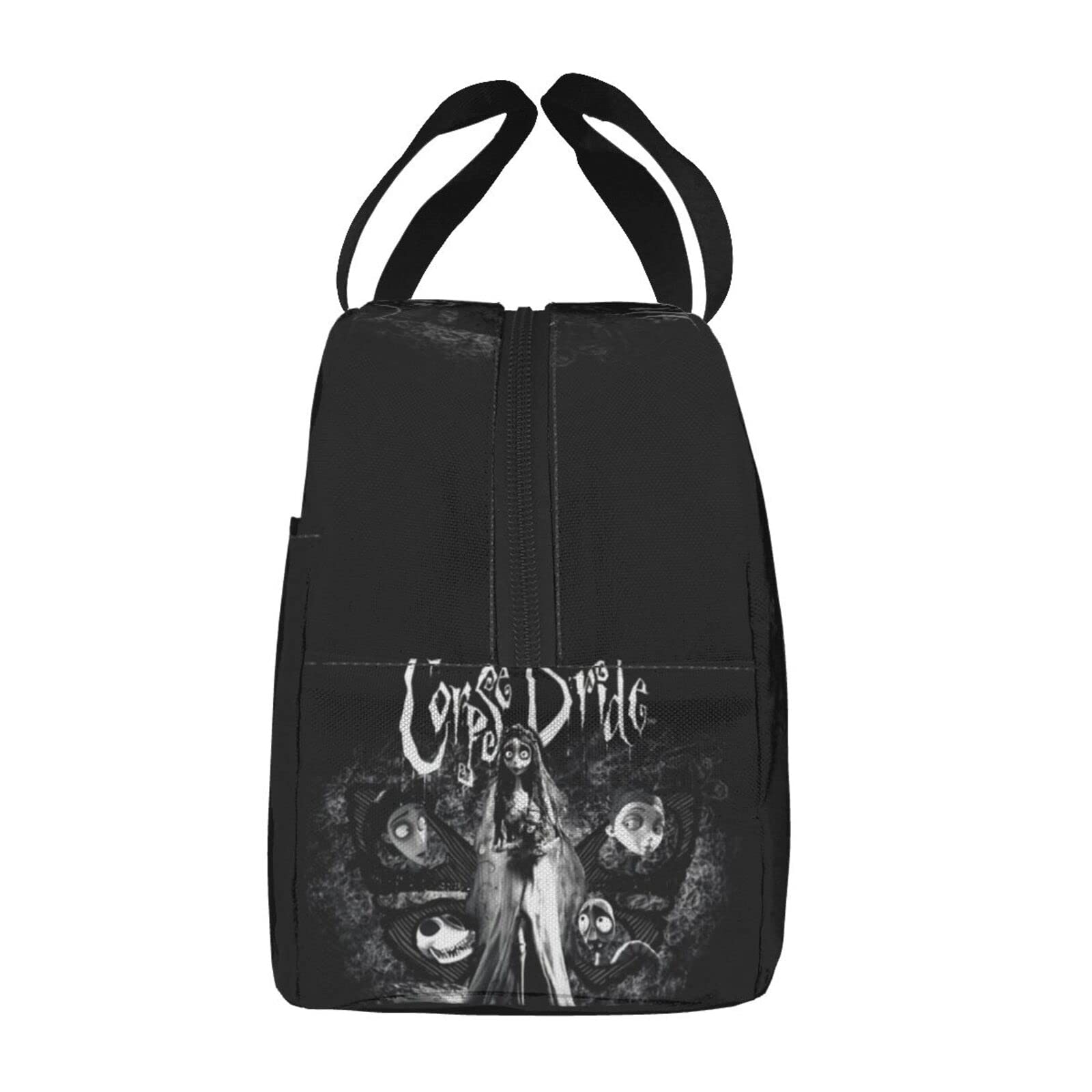 MZJJ Corpse Bride Lunch Box Travel Bag Reusable Insulated Lunch Bags Picnic Tote Bag, Black