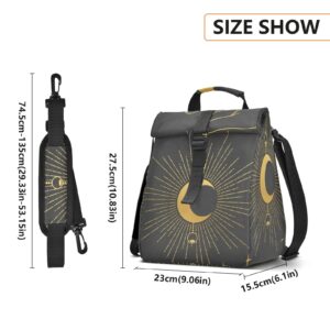 ALAZA Boho Crescent Moon Star Bohemian Lunch Bag Women Insulated Cooler for Men Kids Roll Top Leak Proof Tote Cooling Purse