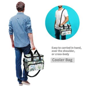 ALAZA Watercolor Sea Turtles and Seaweed Bubbles Large Capacity Cooler Tote Insulated Lunch Bag Lunch Cooler Bag