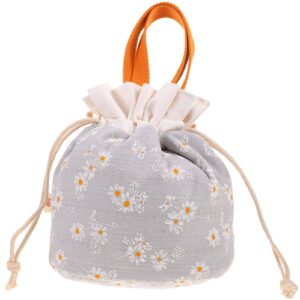 cabilock lunch bag insulated folding lunch bag bento box drawstring bag portable lunch holder daisy pattern bento box bag cute tote