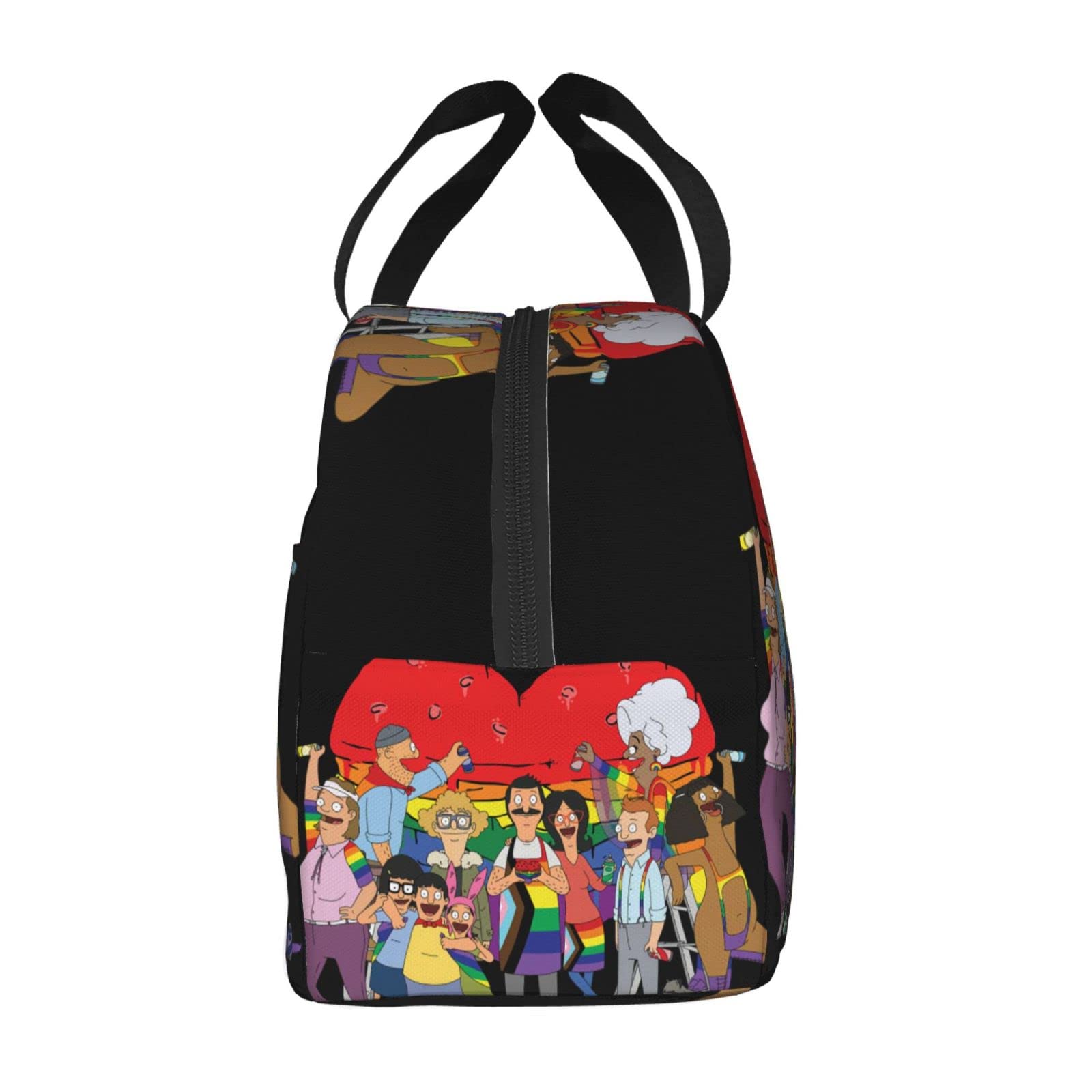 ORPJXIO Lunch Bag Bob's Anime Burgers Reusable Lunch Box Portable Insulated Lunch Tote for Outdoor Picnic Office 8.5 X 8 X 5in