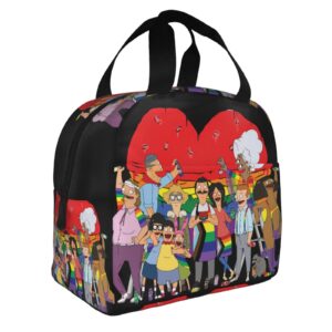 ORPJXIO Lunch Bag Bob's Anime Burgers Reusable Lunch Box Portable Insulated Lunch Tote for Outdoor Picnic Office 8.5 X 8 X 5in