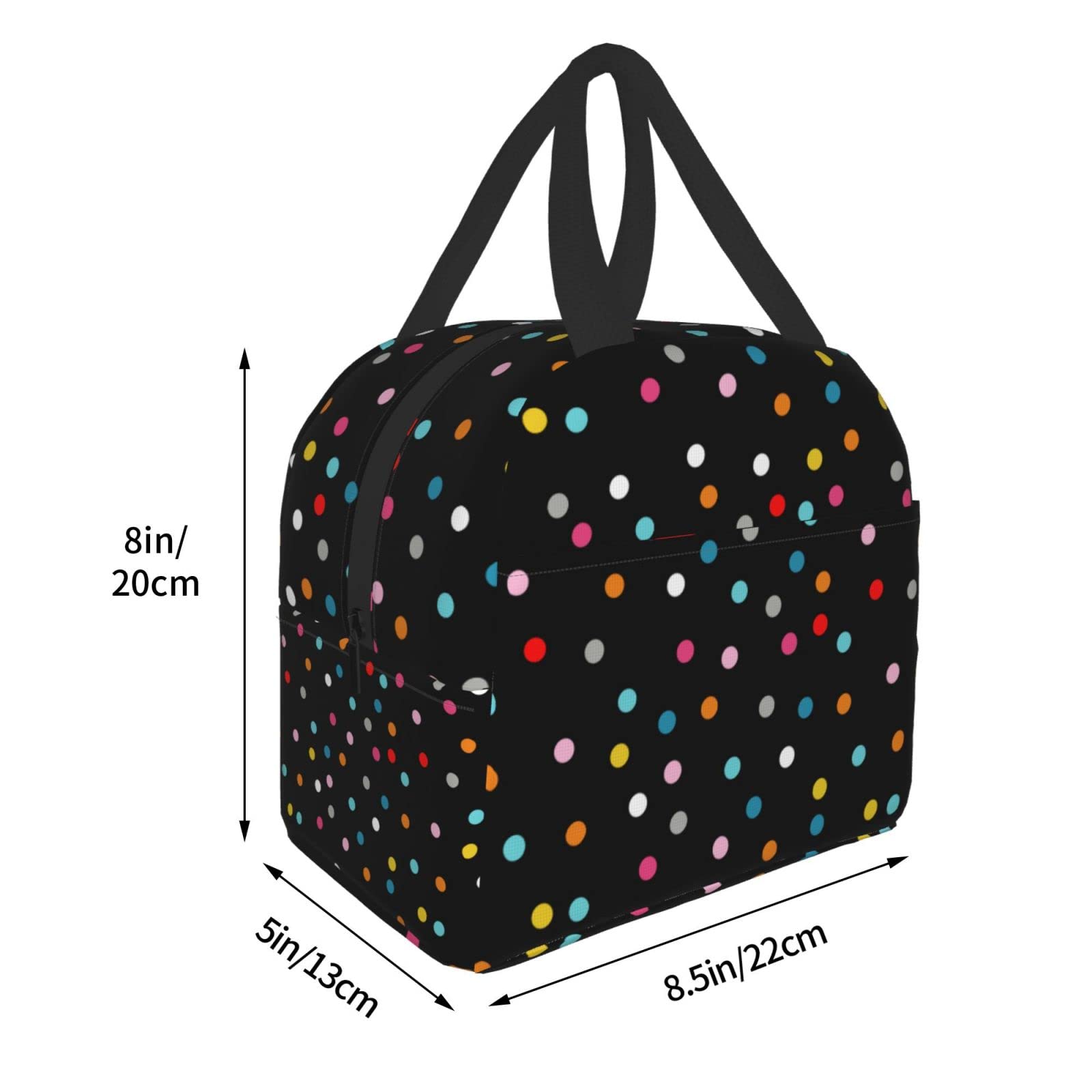 HIZUWKY Polka Dot Lunch Box for Women Girls Reusable Lunch Bag Insulated Lunch Boxes for Office School Thermal