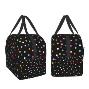 HIZUWKY Polka Dot Lunch Box for Women Girls Reusable Lunch Bag Insulated Lunch Boxes for Office School Thermal