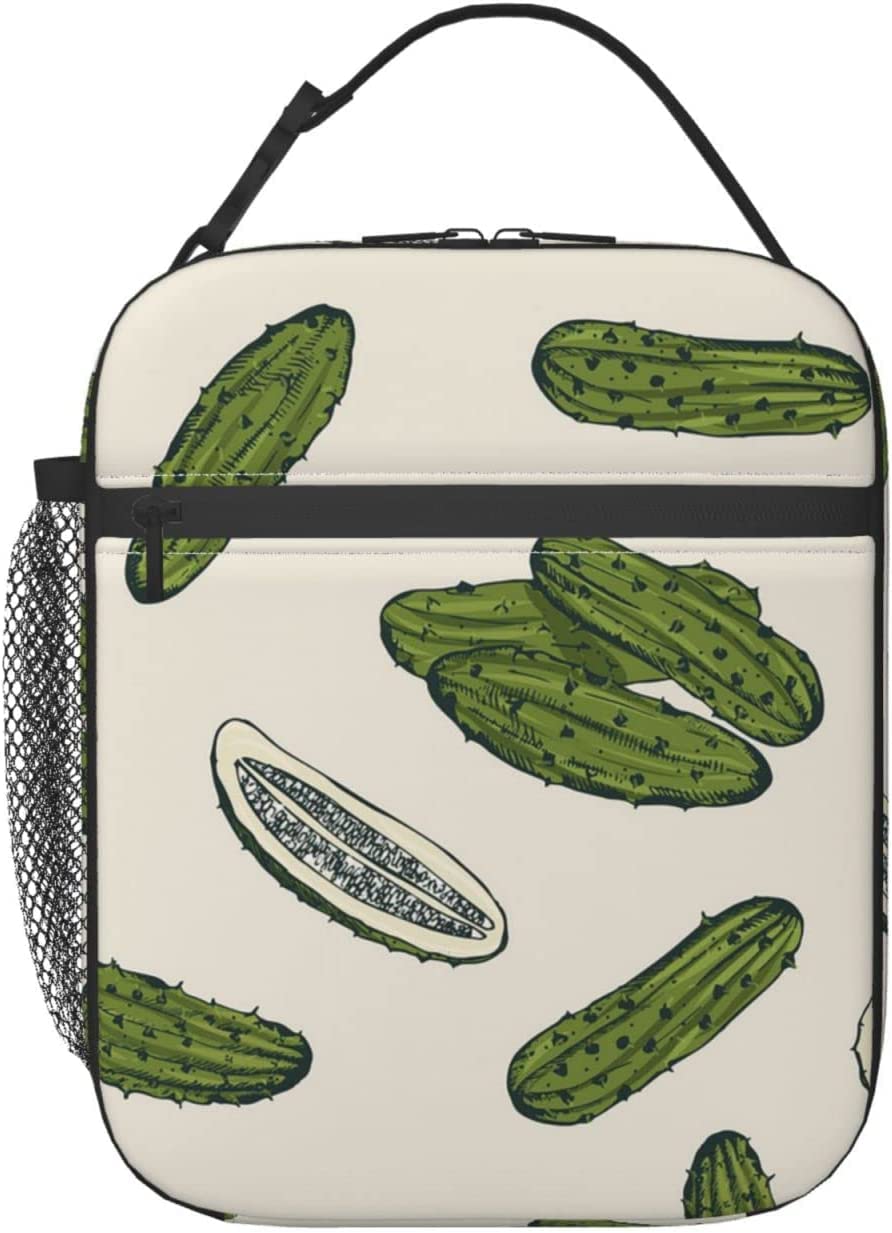 DICITNET Lunch Bag Pickle Cucumber Lunch Box Reusable Insulated Lunch Bag Ladies Men's Lunch Box Suitable for Camping Office School