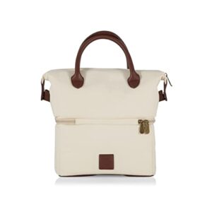 PICNIC TIME ONIVA - a brand - Urban Lunch Bag, Cooler Lunch Tote, Insulated Lunch Bag, (Beige with Brown Accents), 9.75 x 5.5 x 10.1