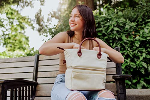 PICNIC TIME ONIVA - a brand - Urban Lunch Bag, Cooler Lunch Tote, Insulated Lunch Bag, (Beige with Brown Accents), 9.75 x 5.5 x 10.1