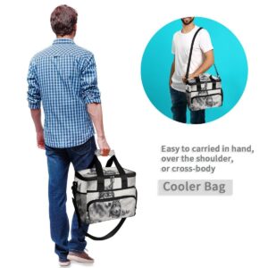 xigua Wolf Large Lunch Bag Insulated Lunch Box Reusable Soft Cooler Cooling Tote for Adult Men Women, Capacity 24-Can (15L)