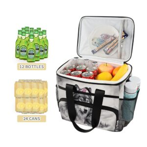 xigua Wolf Large Lunch Bag Insulated Lunch Box Reusable Soft Cooler Cooling Tote for Adult Men Women, Capacity 24-Can (15L)