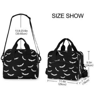 Bats Halloween Lunch Bags for Women Black Lunch Tote Bag Lunch Box Water-resistant Thermal Cooler Bag Lunch Organizer for Working Picnic Beach Sporting