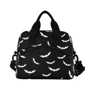 Bats Halloween Lunch Bags for Women Black Lunch Tote Bag Lunch Box Water-resistant Thermal Cooler Bag Lunch Organizer for Working Picnic Beach Sporting