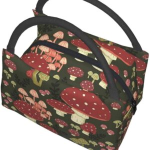 Reusable Insulated Watercolor Mushrooms Lunch Box Tote Box Meal Prep For Men & Women Work Picnic Or Travel