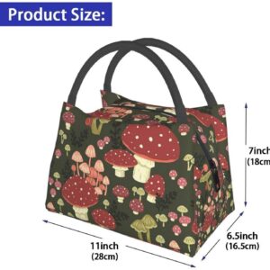 Reusable Insulated Watercolor Mushrooms Lunch Box Tote Box Meal Prep For Men & Women Work Picnic Or Travel