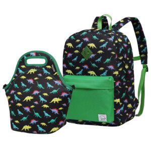 vaschy dinosaurs preschool backpack and neoprene lunch bags for kids bundle