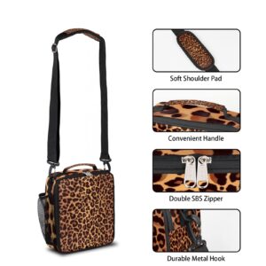 Giraffe Animal Print Pattern Insulated Lunch Bag Durable Lunch Box with Bottle Holder 10.5*3.5*9.5 Inch for Work Adults Men Women Kids