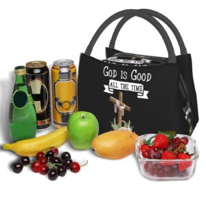 ASYG Jesus Lunch Bag Christian Portable Insulated Lunch Bag for Women Men Cross Handbag for Picnic Tourism Diet