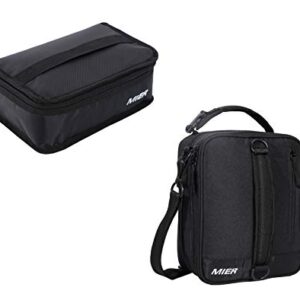 MIER Insulated Lunch Box Bag Expandable Lunch Pack for Men, Women, Kids, Black