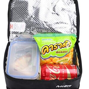 MIER Insulated Lunch Box Bag Expandable Lunch Pack for Men, Women, Kids, Black