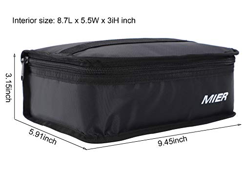 MIER Insulated Lunch Box Bag Expandable Lunch Pack for Men, Women, Kids, Black