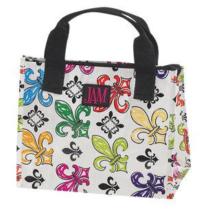 fleur de-lis insulated lunch bag