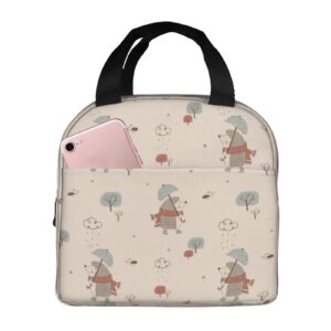 lunch bag cute hedgehog insulated lunch box back to school reusable bags meal portable container tote for boys girls travel work picnic boxes