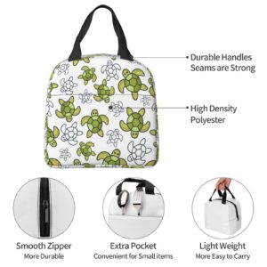 Lunch Bag Green Kawaii Turtle Insulated Lunch Box Teen School Reusable Bags Meal Portable Container Tote For Boys Girls Travel Work Picnic Boxes