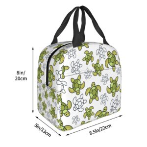 Lunch Bag Green Kawaii Turtle Insulated Lunch Box Teen School Reusable Bags Meal Portable Container Tote For Boys Girls Travel Work Picnic Boxes