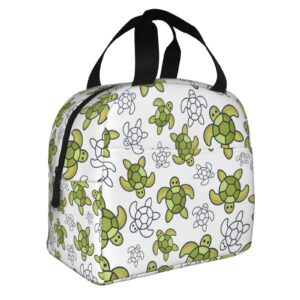 Lunch Bag Green Kawaii Turtle Insulated Lunch Box Teen School Reusable Bags Meal Portable Container Tote For Boys Girls Travel Work Picnic Boxes