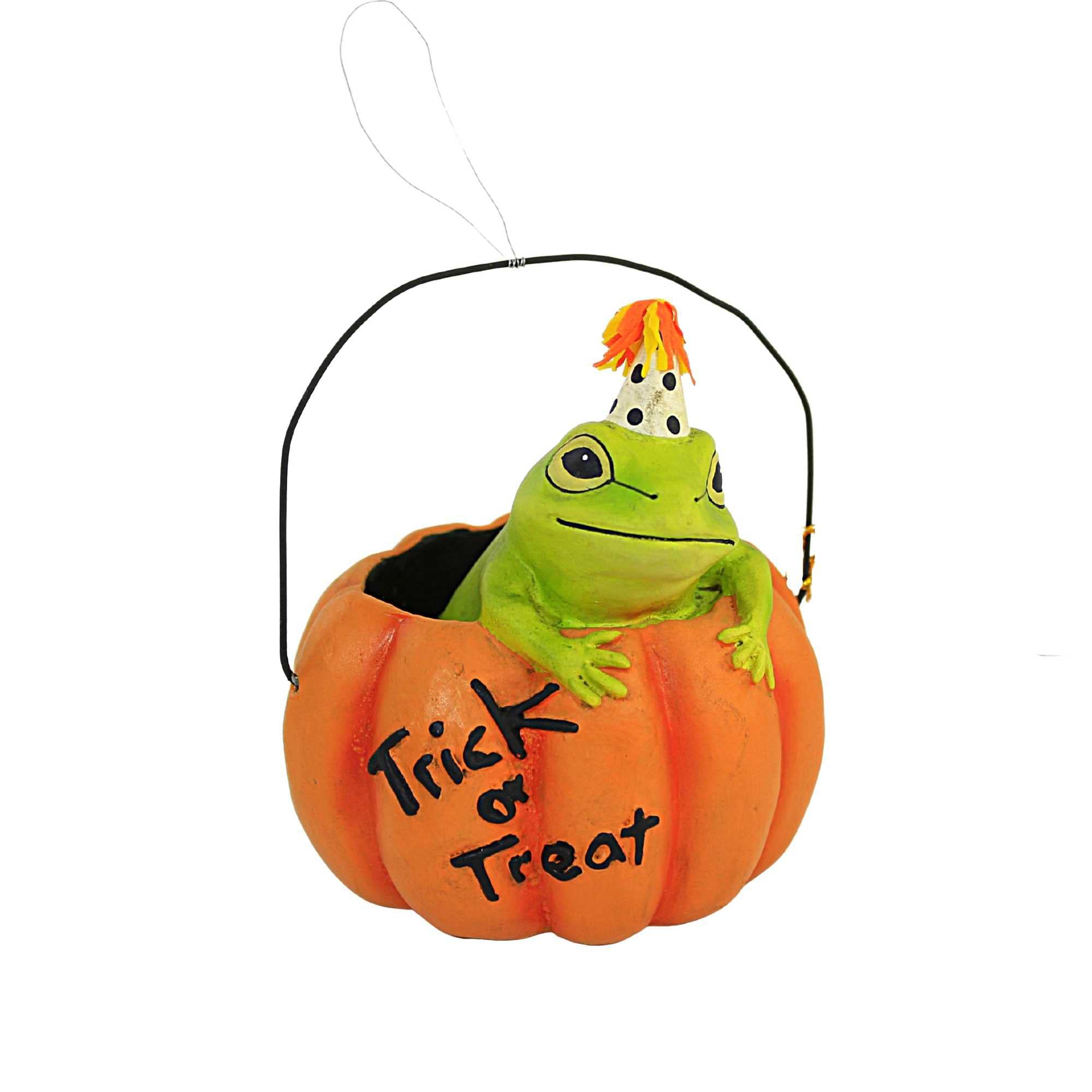 Bethany Lowe Party Frog in Pumpkin Ornament,TD1190